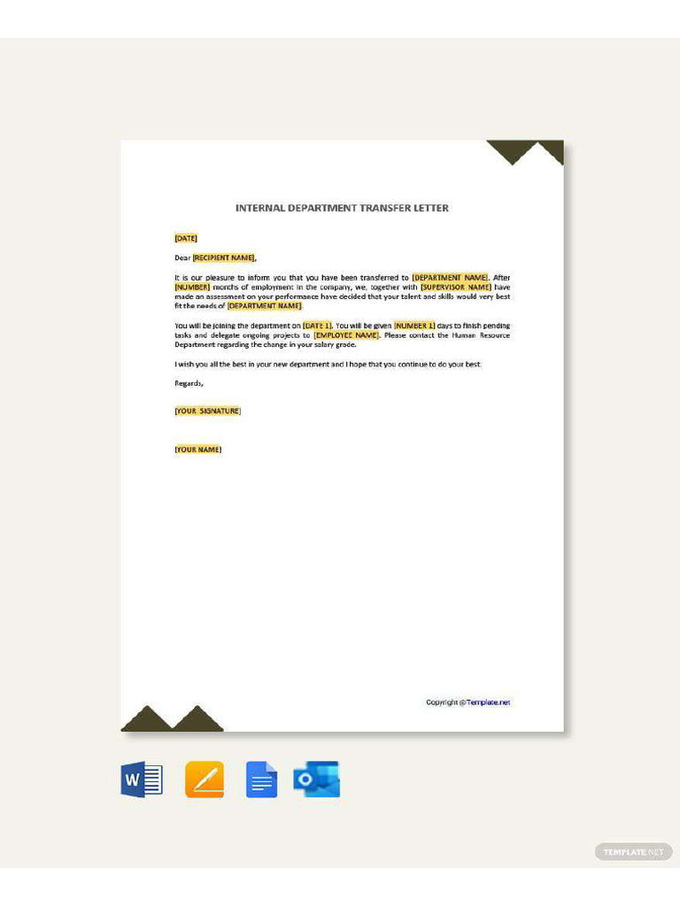 Internal Department Transfer Letter 1 | PDF