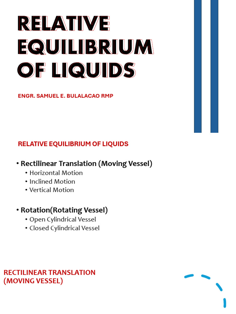 Week 8 Relative Equilibrium | PDF | Force | Vortices