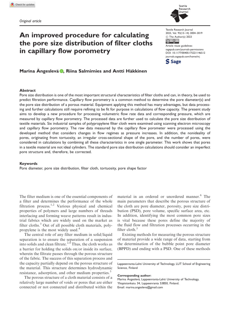 2023 - An Improved Procedure For Calculating Porosity The Pore Size ...