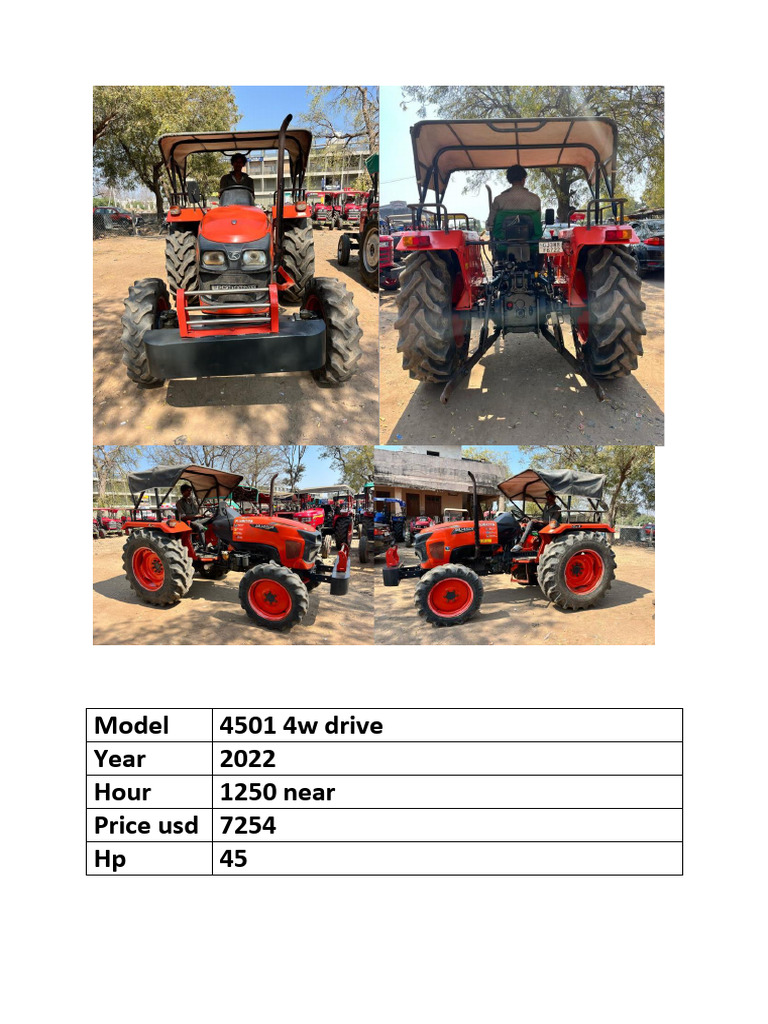 Model 4501 4w Drive Year 2022 Hour 1250 Near Price Usd 7254 HP 45 | PDF