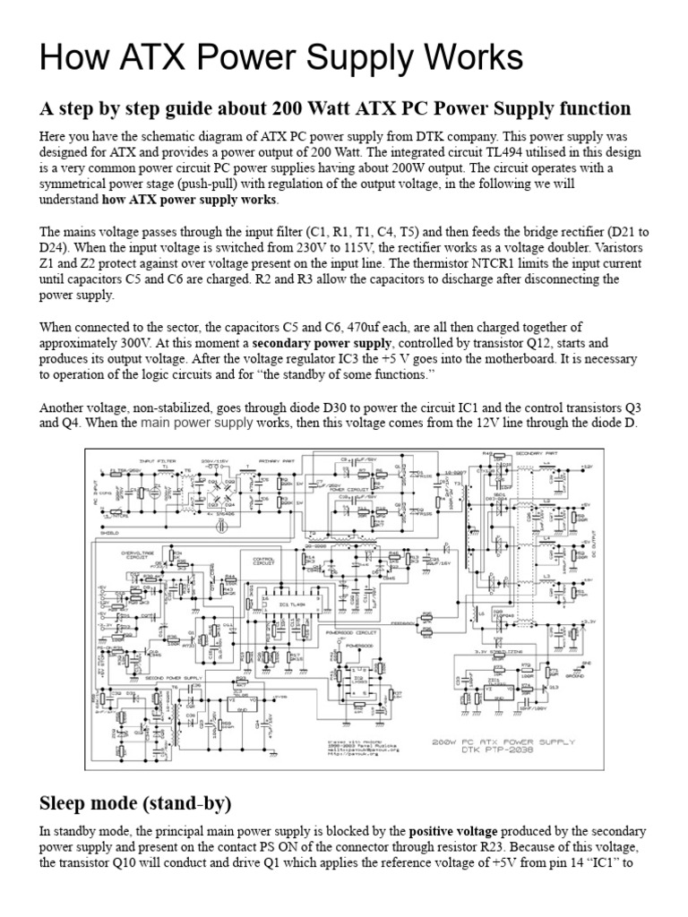 How ATX Power Supply Works - SMPS Troubleshooting | PDF | Power Supply | Amplifier