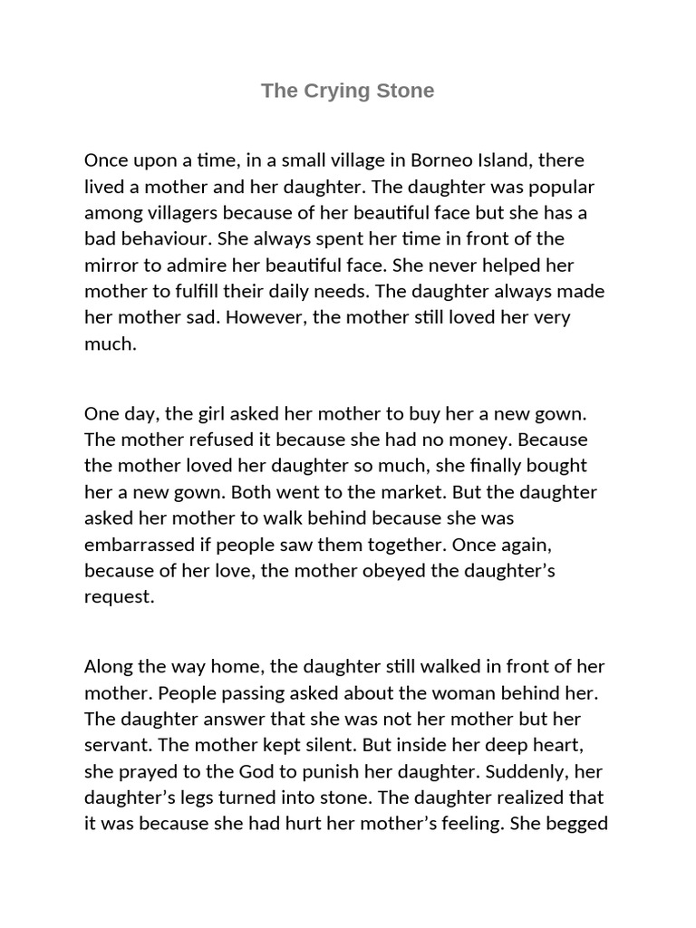 Ujian Praktek The Crying Stone | PDF