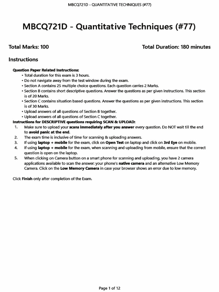 Quantitative Techniques | PDF