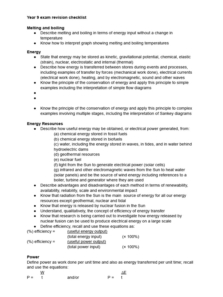 April Exam Revision Checklist | PDF | Waves | Applied And ...