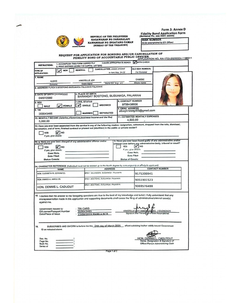 Annex D Application Form | PDF