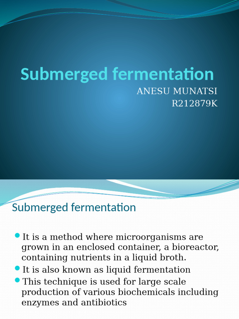 Submerged Fermentation | PDF | Fermentation | Growth Medium