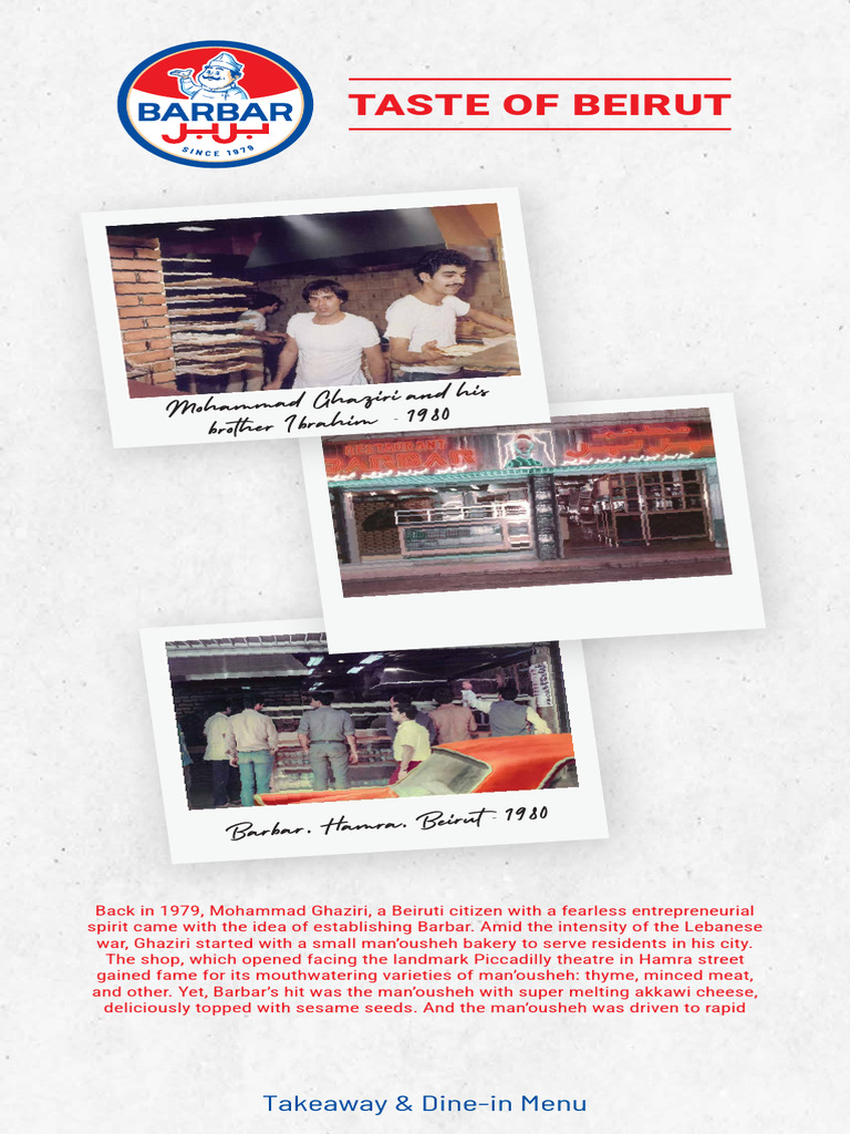 Barbar Menu Prices and Offerings | PDF | Kebab | Pickling