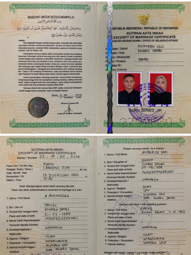 Contoh Buku Nikah | PDF