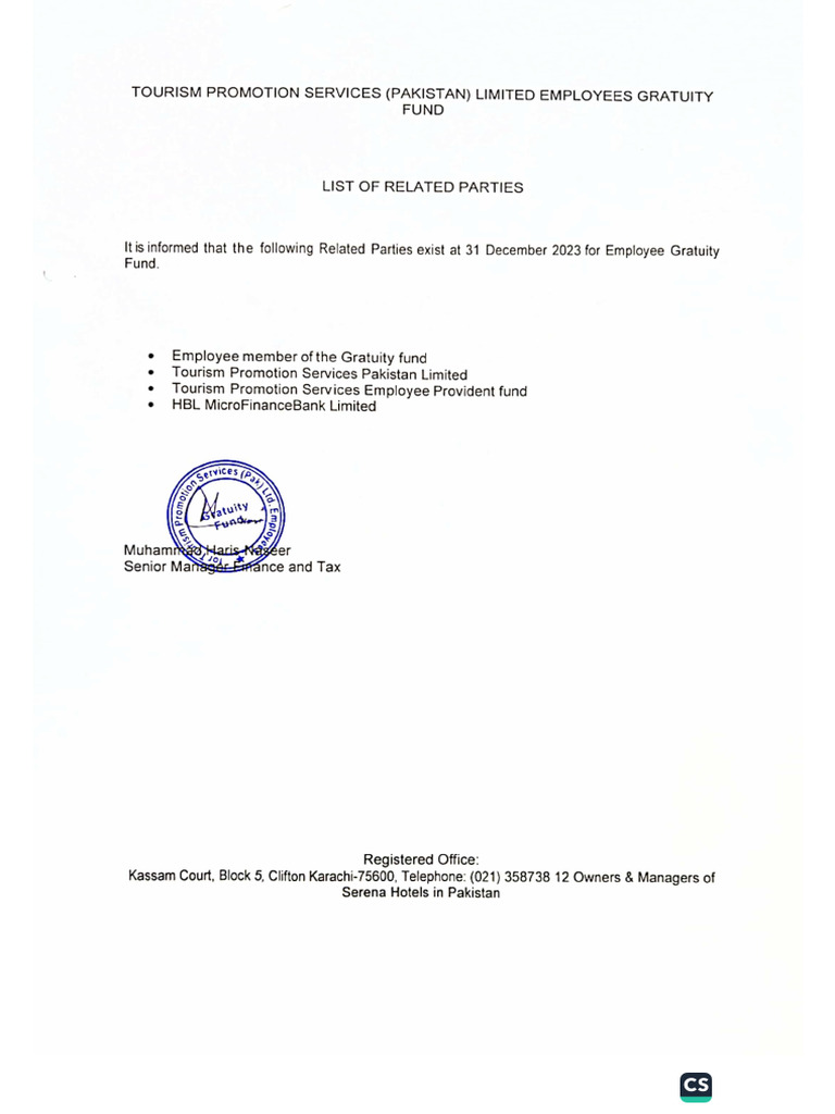 List of Related Parties GF | PDF