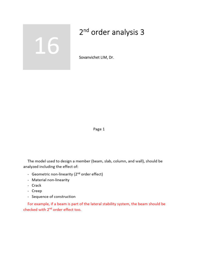 Chapter_16 Second Order Analysis_3 | PDF | Buckling | Beam (Structure)