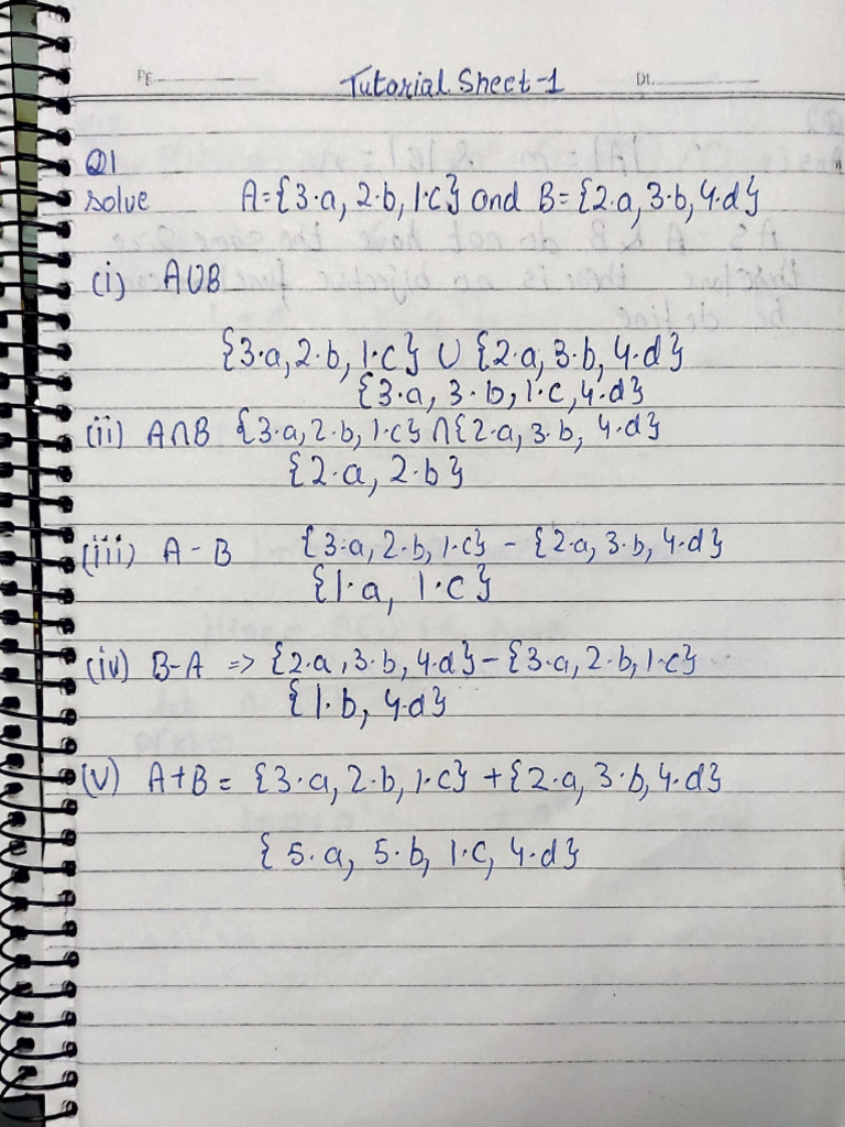 Tutorial Sheet 1 | PDF