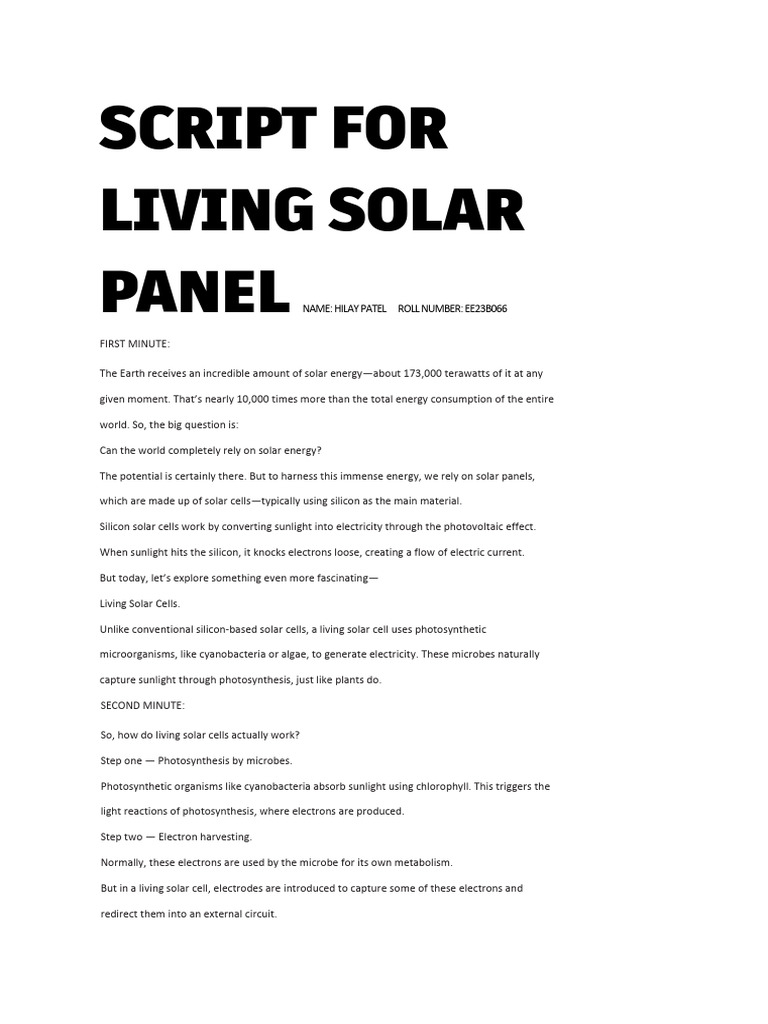 Ecology Project Animated Video Script Ee23b066 Hilay Patel | PDF ...