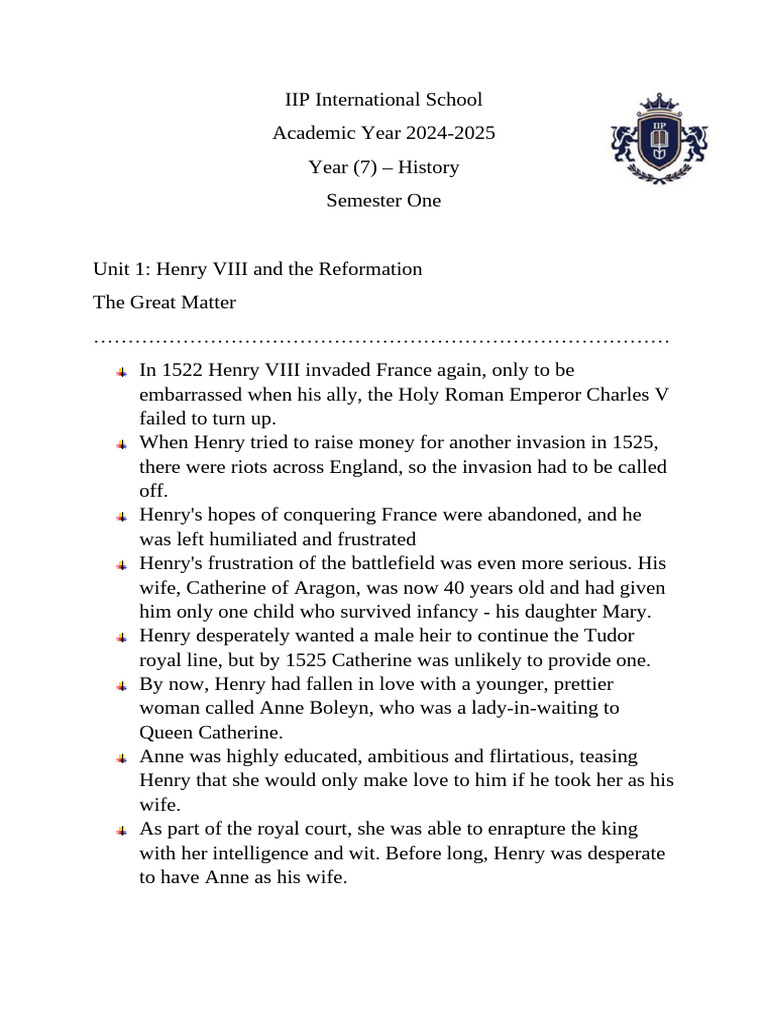 Unit 1the Young Henry VIII | PDF | Anne Boleyn