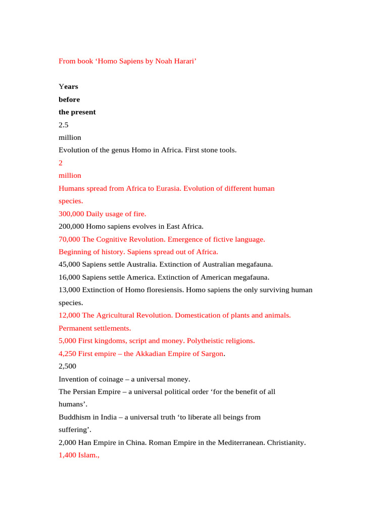 Timeline of Human Evolution and Future | PDF