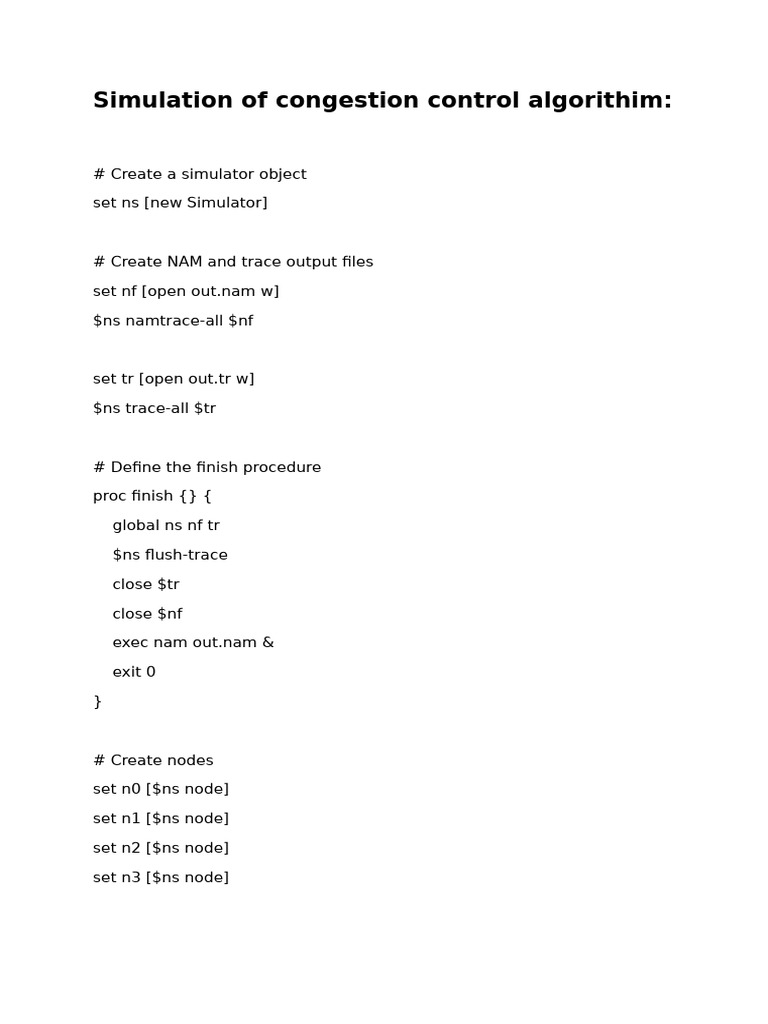 Simulation of Congestion Control Algorithim | PDF | Transmission ...