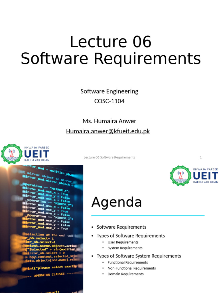 Lecture-06-Software Requirements | PDF | System | Software