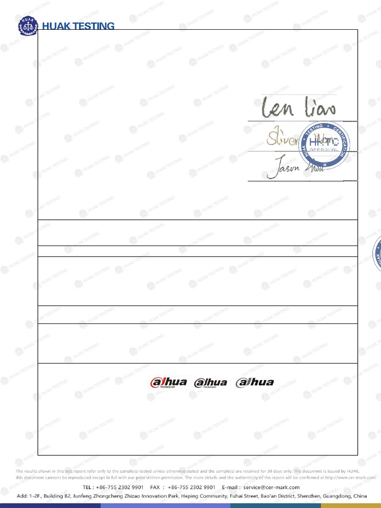XDH-288 CE EMC Test Report Integrated Mount Tester DH-PFM906-E | PDF ...