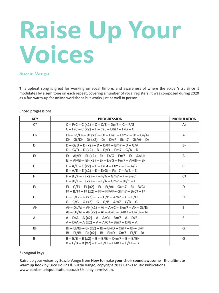 Raise Up Your Voices by Suzzie Vango | PDF | Pitch (Music) | Musical ...