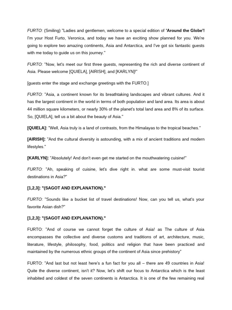 talkshow script flow | PDF | Antarctica