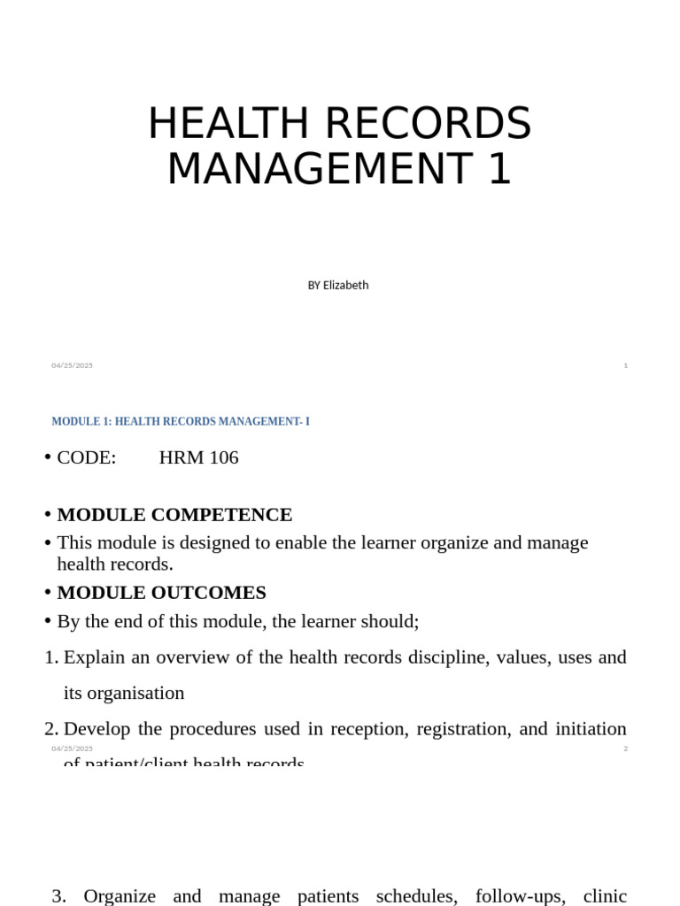 HRM Notes | PDF | Computer Network | Electronic Health Record