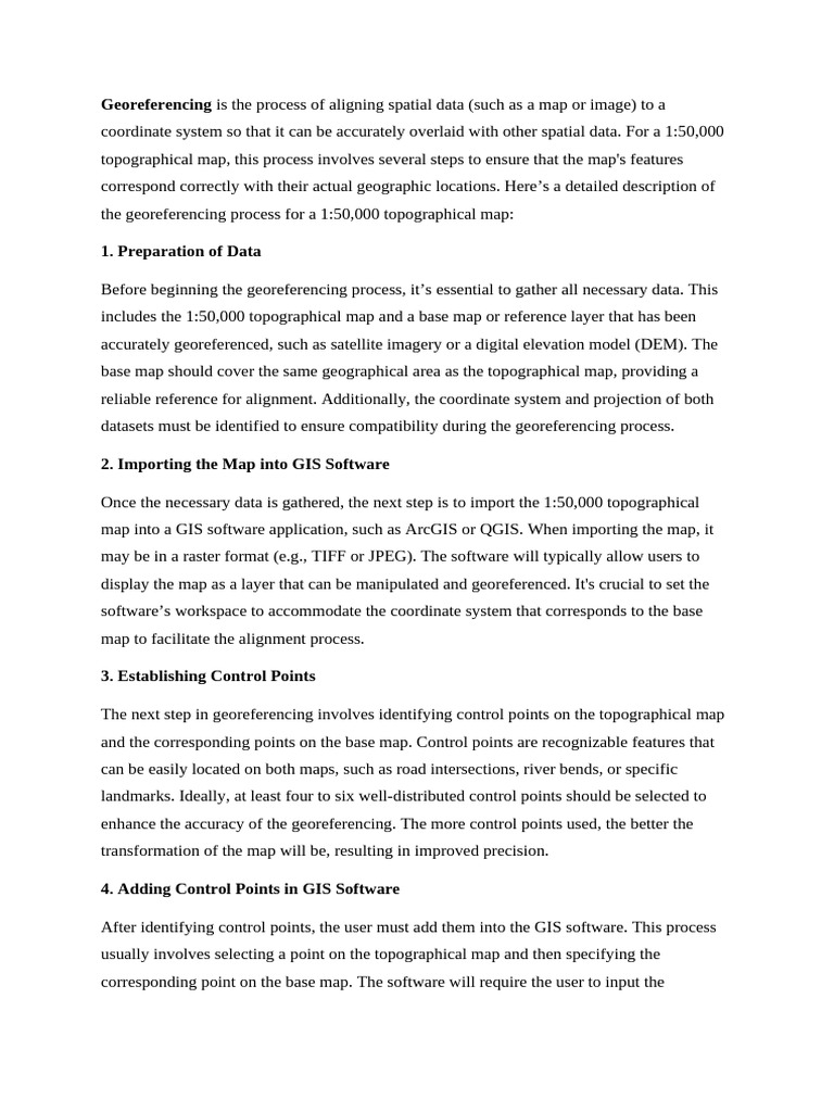 Georeferencing Is The Process of Aligning Spatial Data | PDF ...