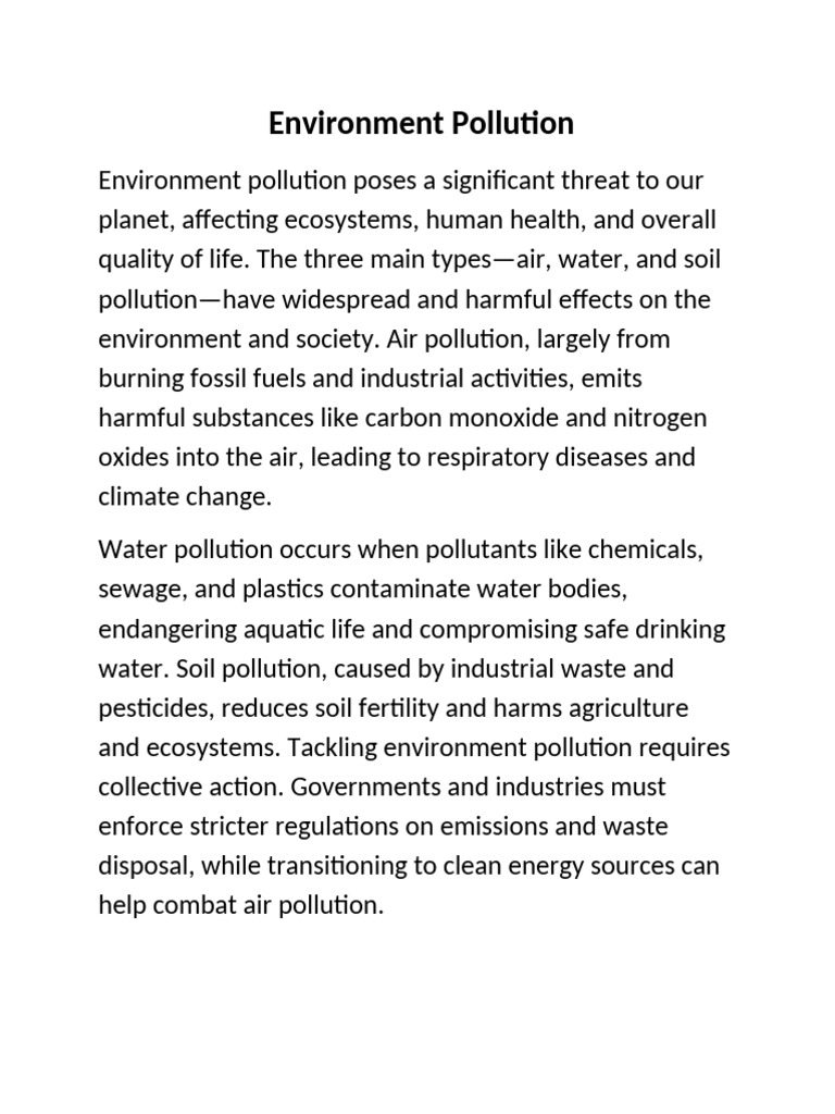 Environment Pollution | PDF