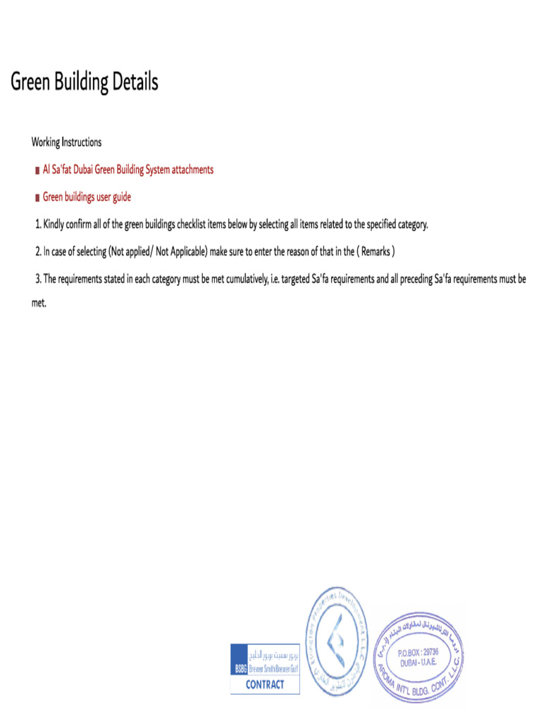 Al Safat - Green Building Checklist [Ellington JLT] | PDF | Engineering ...