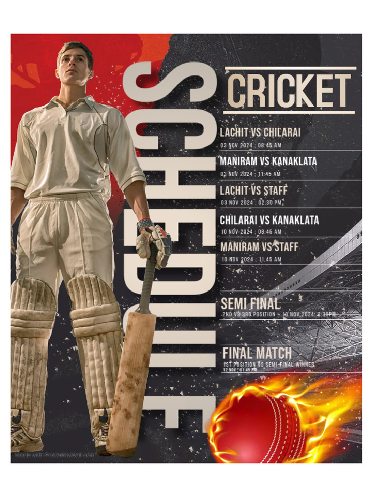 Cricket (Schedule & Rules) A | PDF