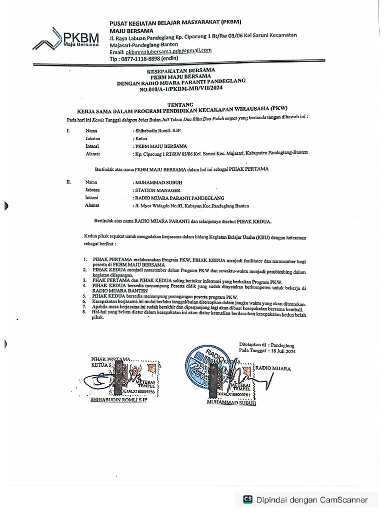 MOU Radio FAranti | PDF