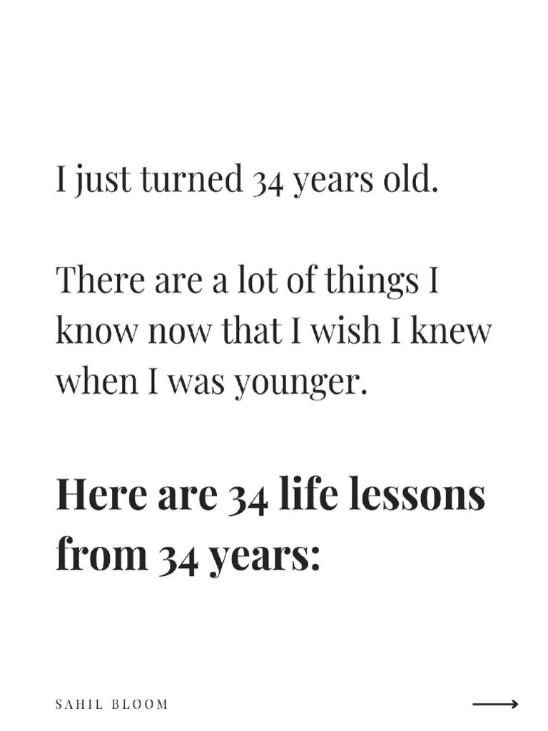 34 Life Lessons | PDF