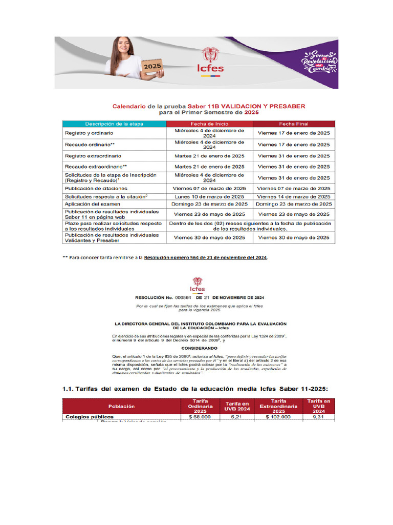 CRONOGRAMA ICFES_2025 | PDF