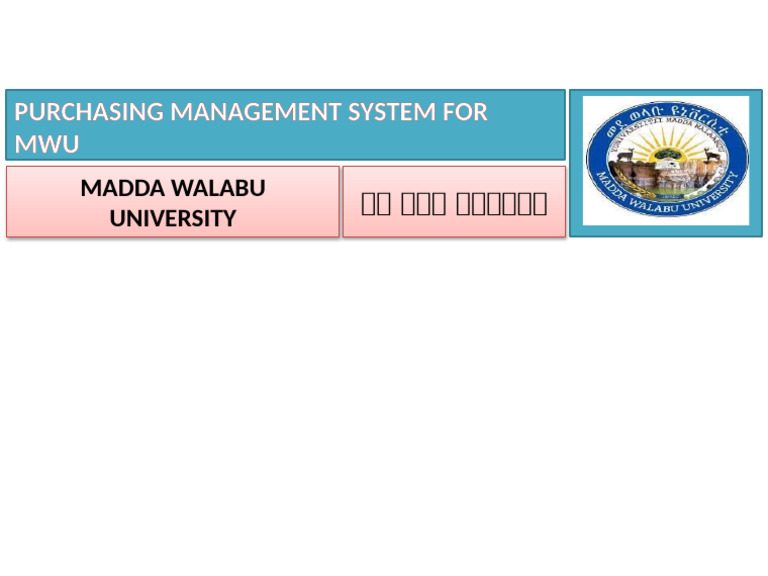 Madda Walabu University Purchasing Logo | PDF