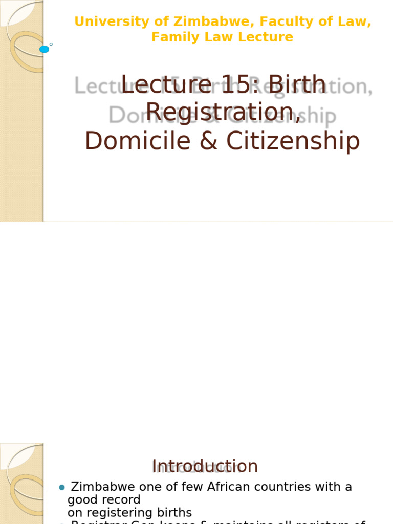 Birth Registration, Domicile & Citizenship | PDF | Birth Certificate ...