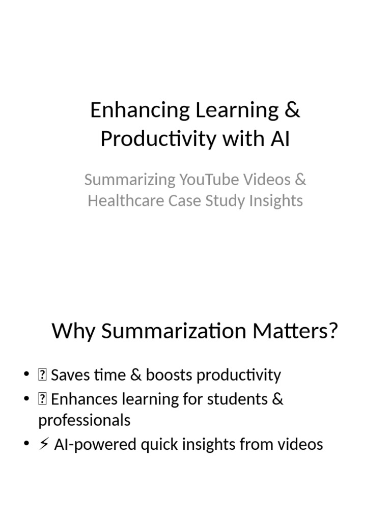 AI Summarization Case Study | PDF