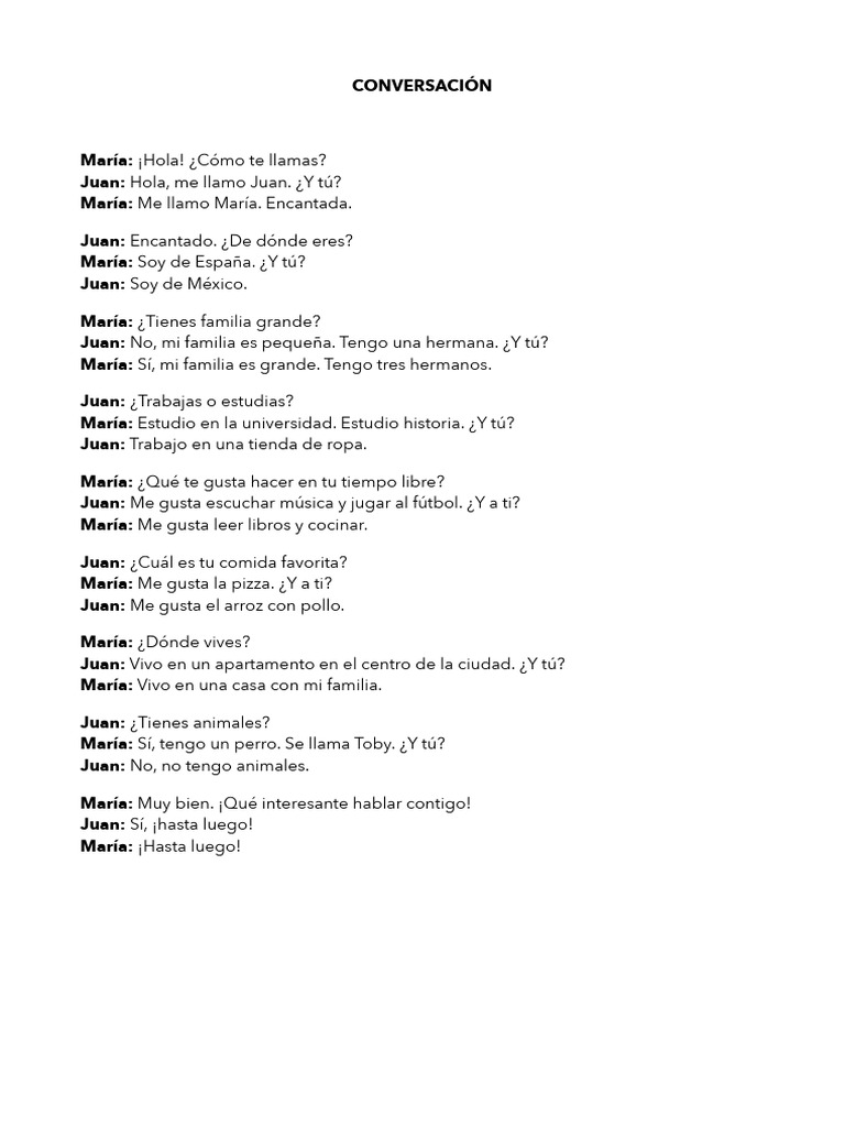 Conversacion A1 | PDF