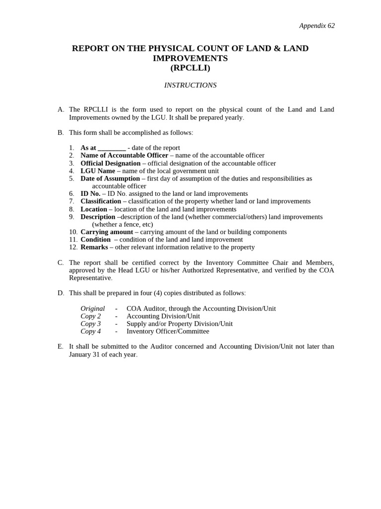 Appendix 62_Instructions - RPCLLI | PDF