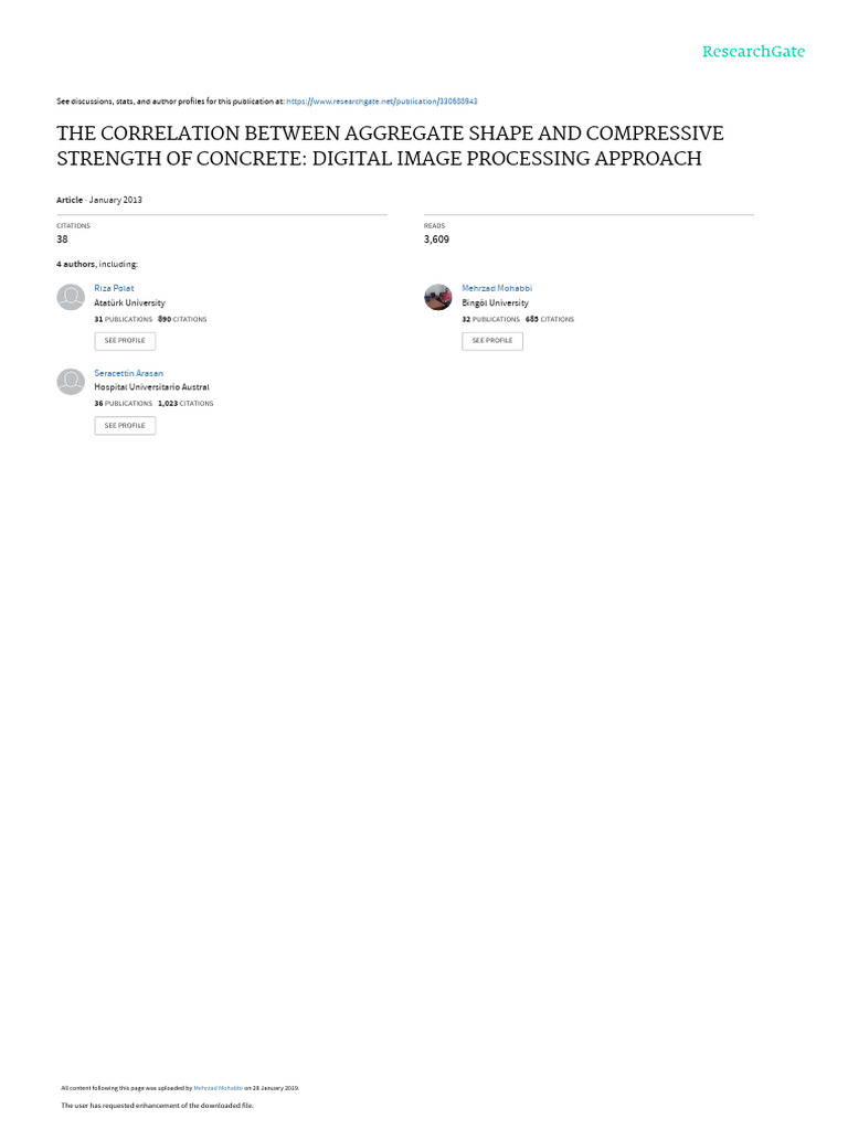 The Correlation Between Aggregate Shape and Compressive Strength of Concrete Digital Image ...