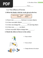 Activity Sheet - The Effects of Force | PDF | Force