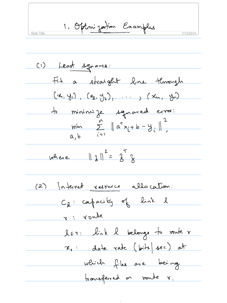 Optimization Examples Pdf