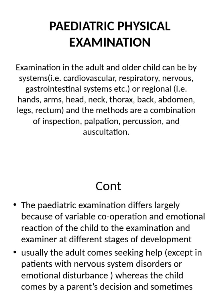 Pediatric Physical Examination Guide | PDF | Physical Examination | Heart