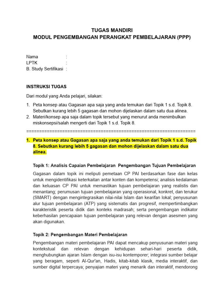Tugas Mandiri Modul PPP | PDF