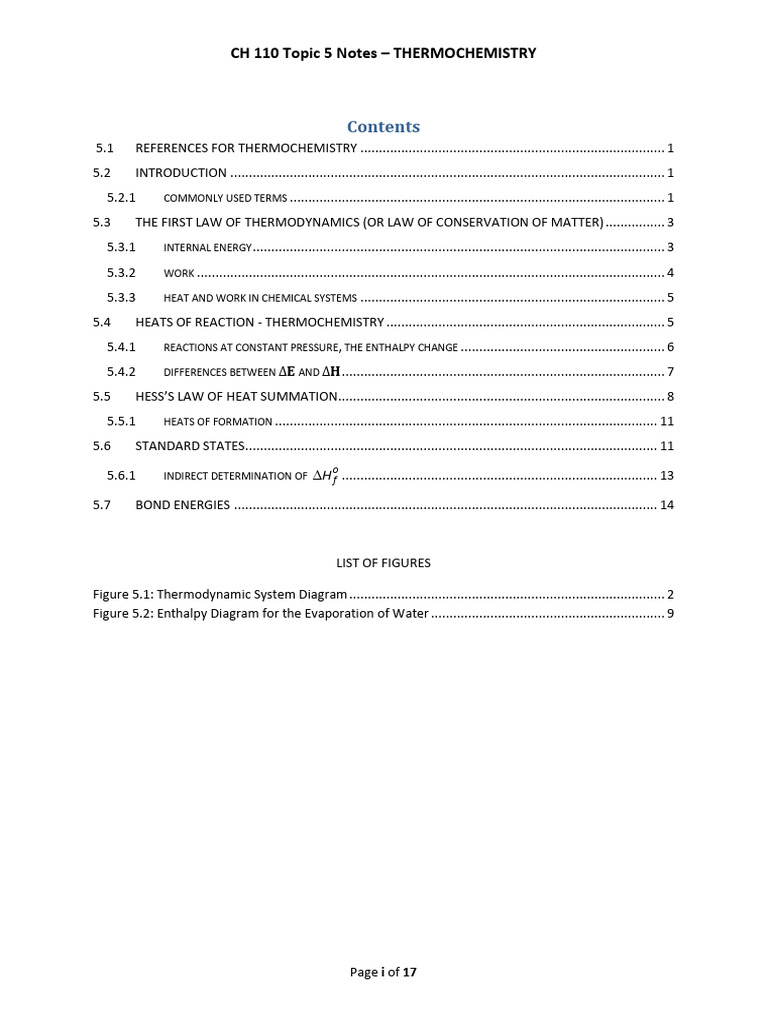 Thermochemistry Complete Notes-CH-110-1 | PDF | Heat | Temperature