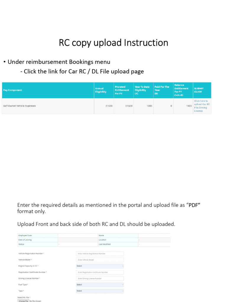 RC & DL Upload Instruction | PDF