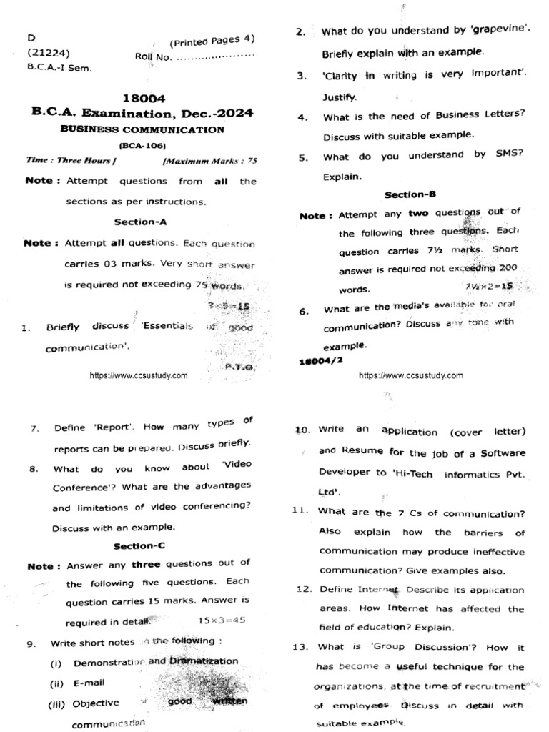 Bca Maths 2025 Paper | PDF