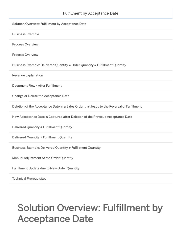 Fulfillment Process by Acceptance Date | PDF | Business | Business ...