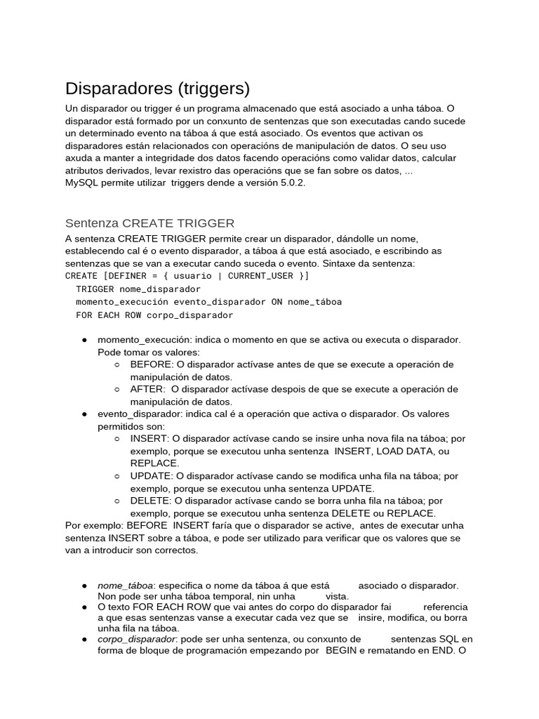 UD3 Parte 2 Automatización de Tarefas - Disparadores | PDF