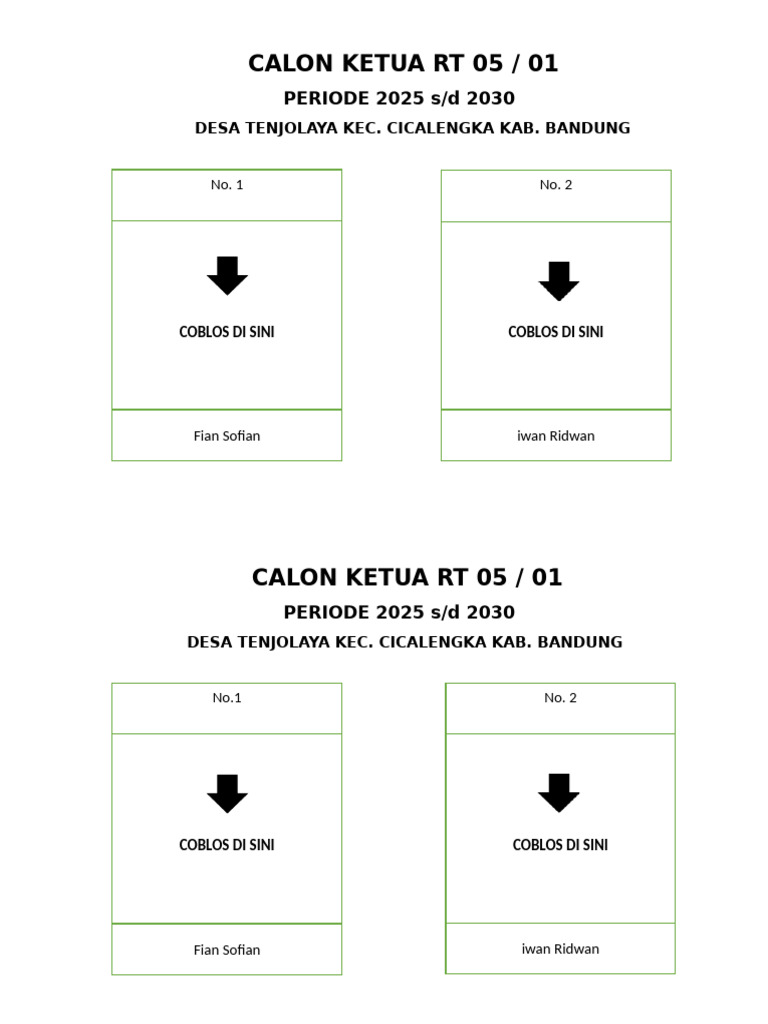 CALON KETUA RT 05 | PDF