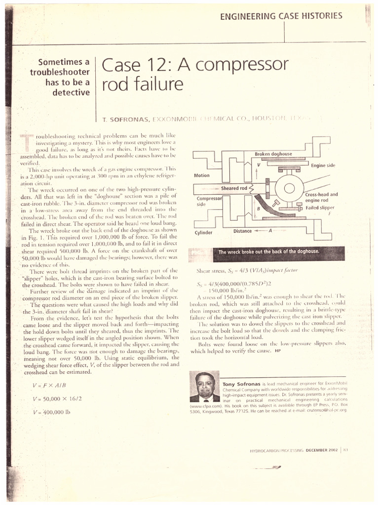 Case 12 A Compressor Rod Failure | PDF