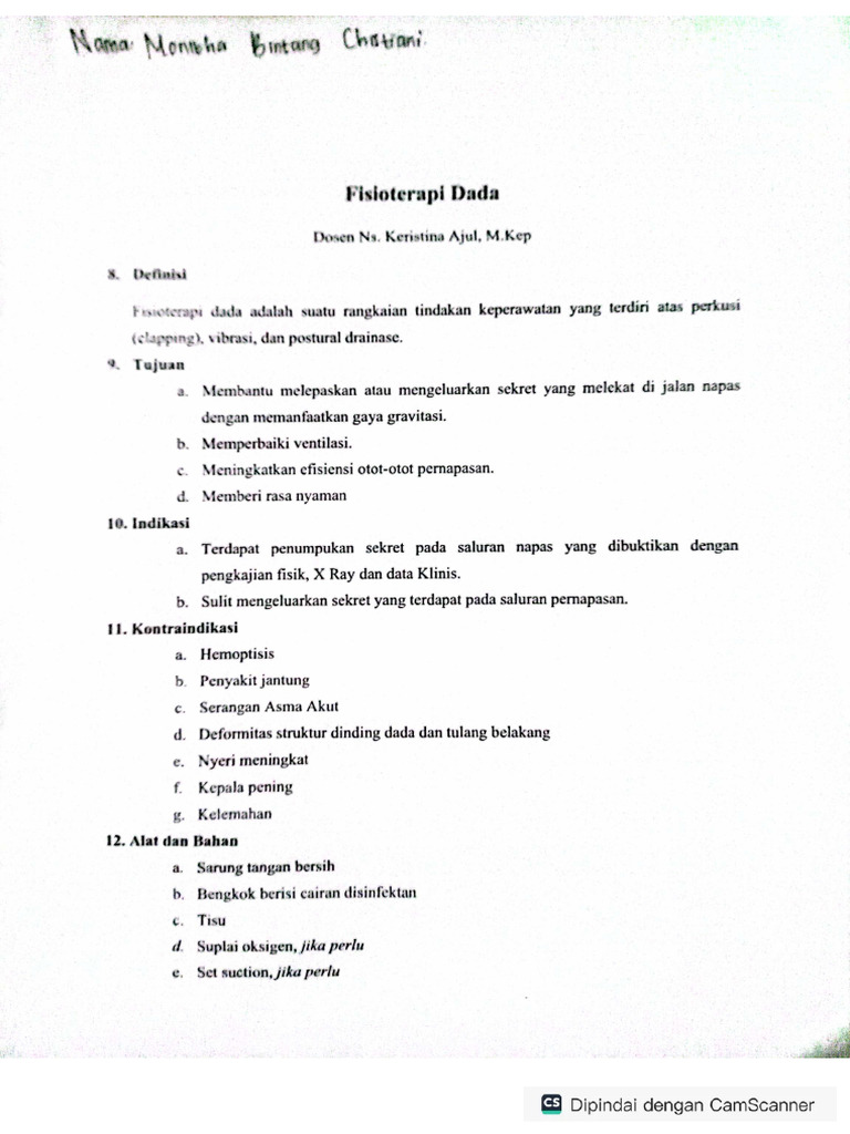 Fisioterapi Dada | PDF