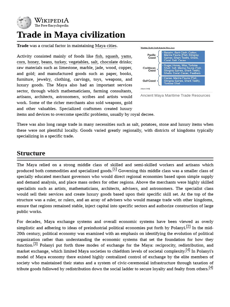 Trade in Maya Civilization | PDF | Mesoamerica